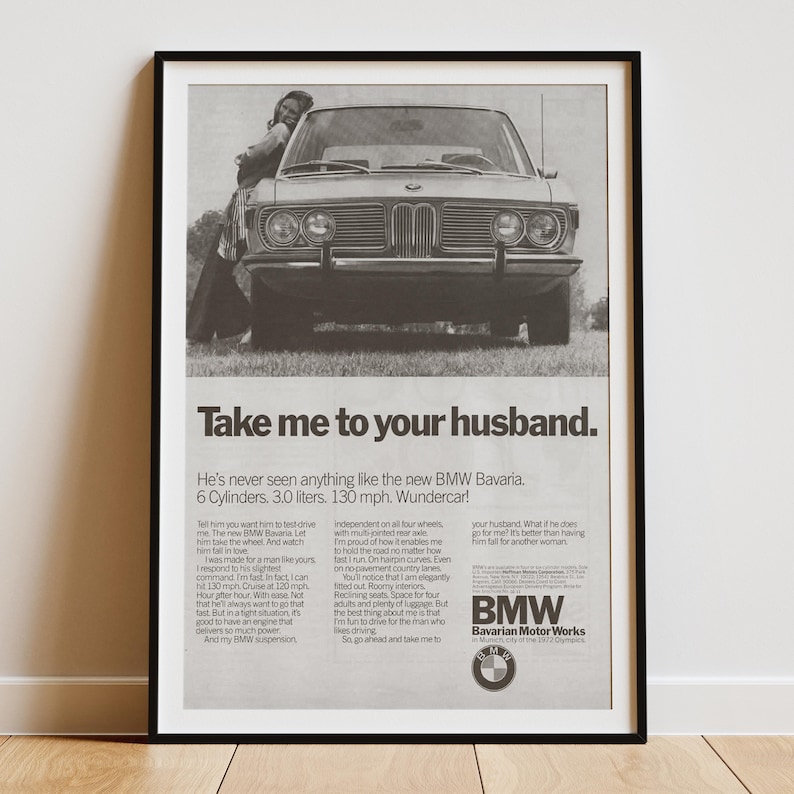 BMW E3 Classic Car Poster Advert Vintage Retro Art Print, Wall Decor ...