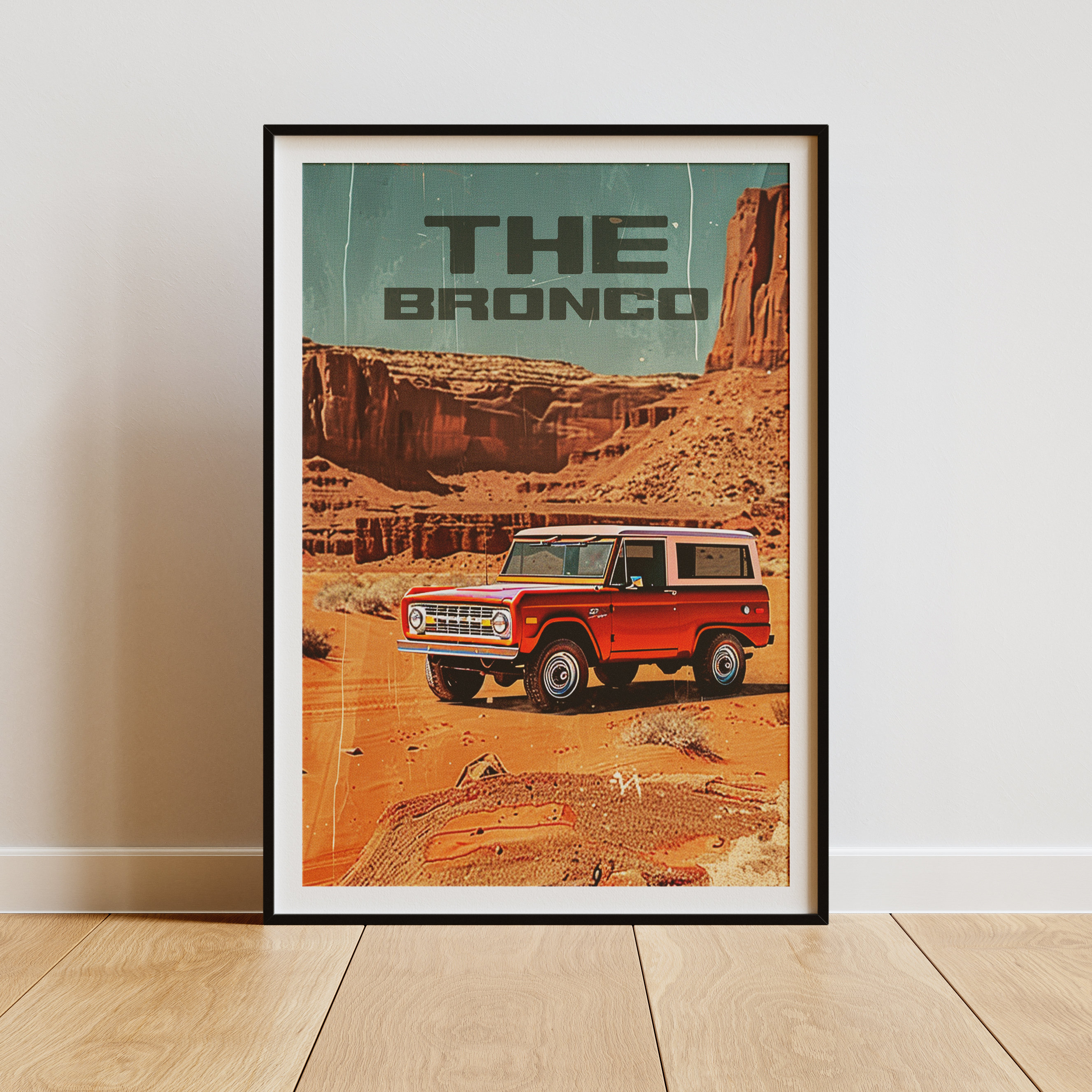 Vintage Ford Bronco Poster - Classic 4x4 Car Art Print, Perfect Gift ...