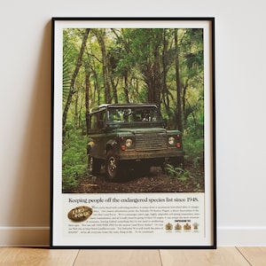 Land Rover Defender Advert Retro Automotive Poster, Art Print - Etsy