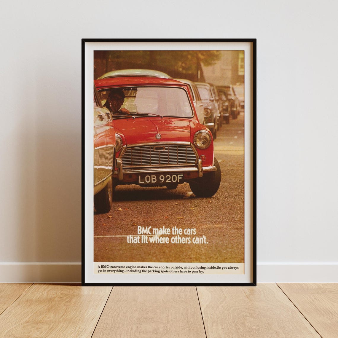 Classic Mini Vintage Poster Advert, Austin Morris Rover BMC Car, Retro ...