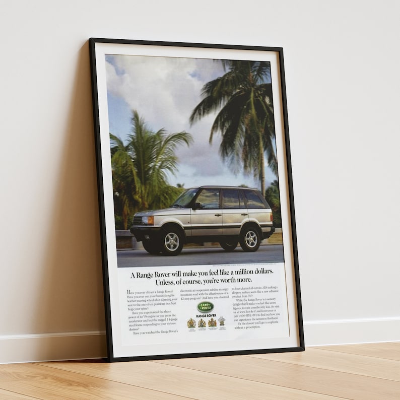Retro Range Rover P38 Poster - Vintage Automotive Ad Print, Ideal for ...