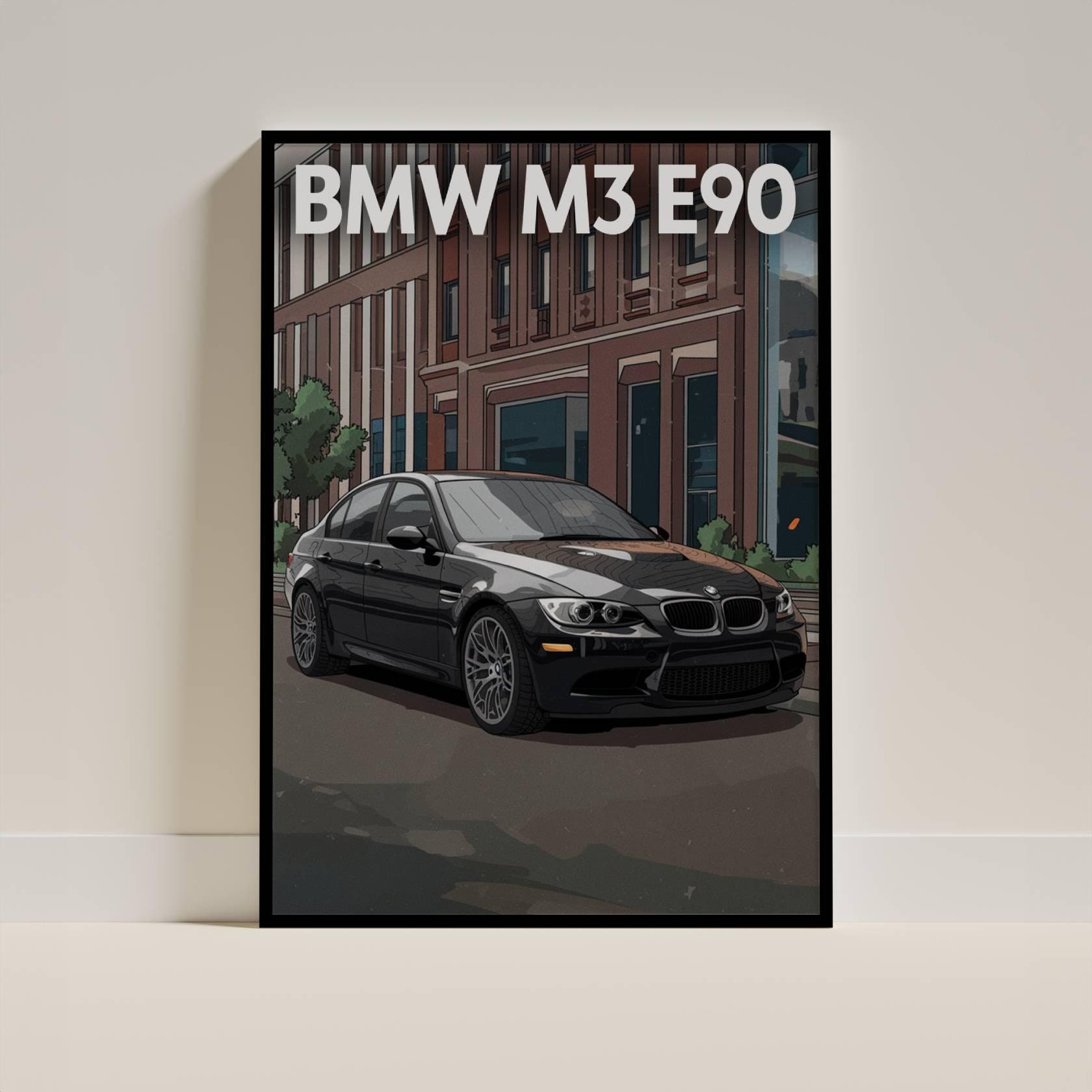 BMW M3 E90 Poster Illustration, Classic Car Art Print, Perfect Wall ...