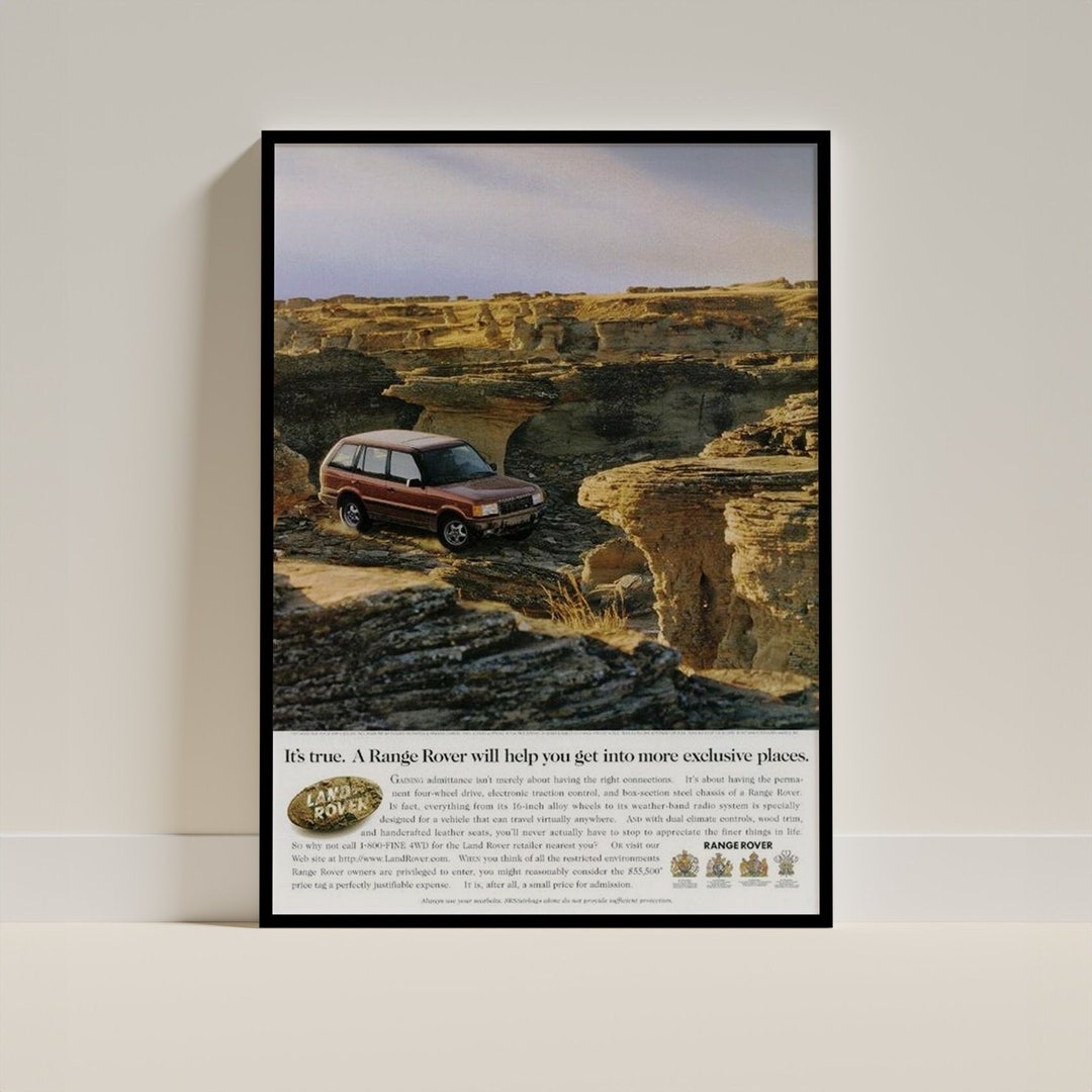Vintage Range Rover P38 Poster - Retro Automotive Ad Art Print for Car ...