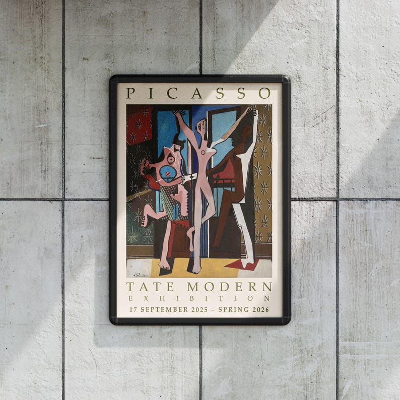 Pablo Picasso the Three Dancers Exhibition Poster | Iconic Tate Modern ...
