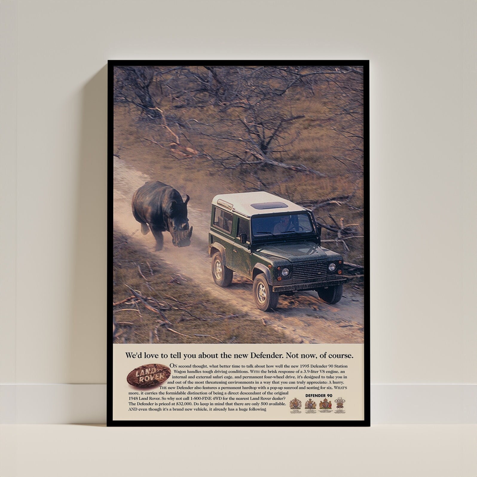 Land Rover Defender Advert Retro Automotive Poster, Art Print - Etsy