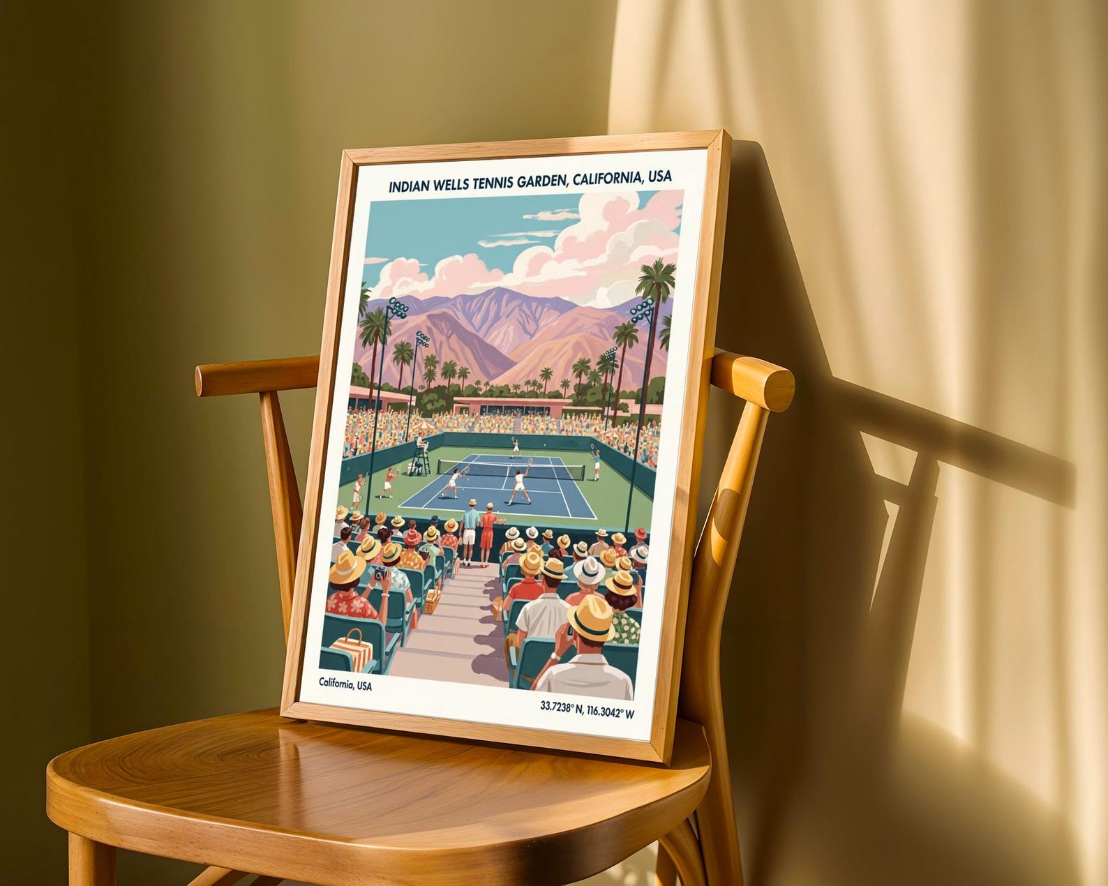 Indian Wells Tennis Garden Poster – Vintage California Travel Print ...