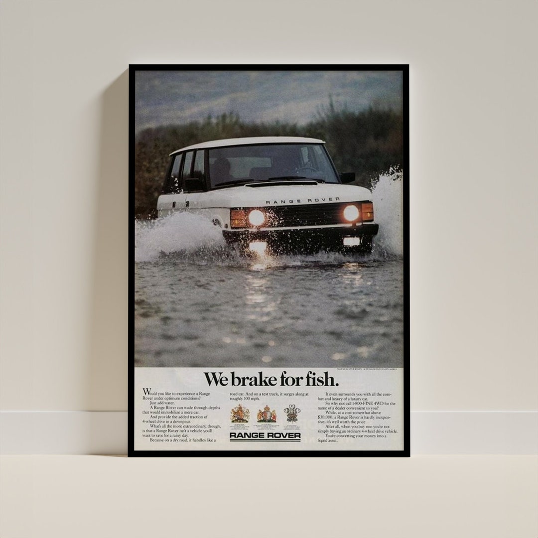 Retro Range Rover Classic Car Poster - High-quality Vintage Ad Print ...
