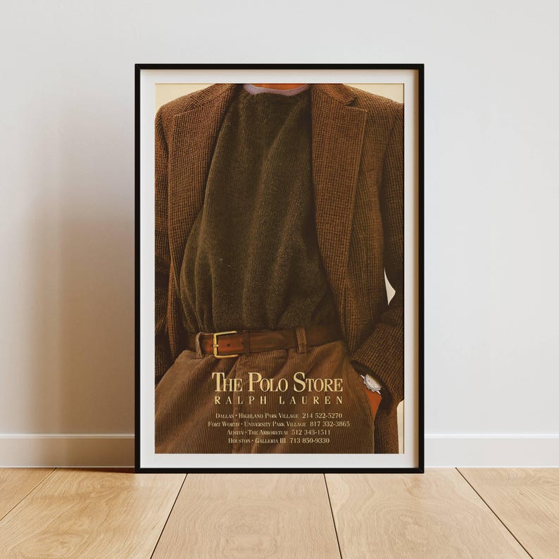 Vintage Ralph Lauren Fashion Poster 1990s, Iconic Polo Ralph Lauren ...
