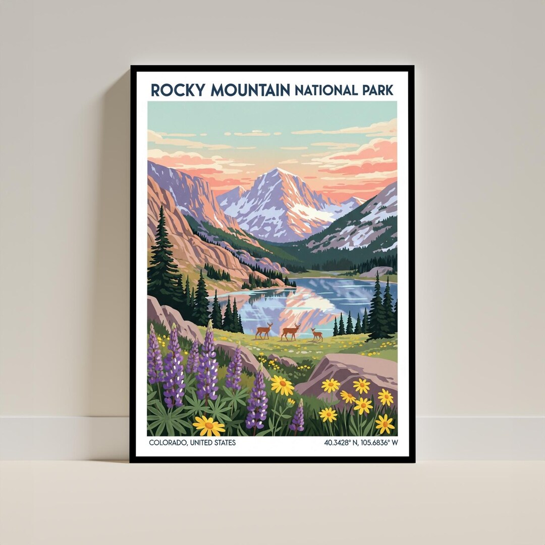 Rocky Mountain, Colorodo National Park Poster – USA American Travel ...
