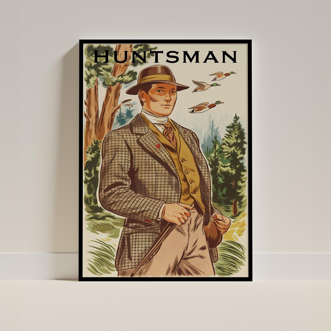 Classic British Hunting Scene Poster - Vintage Huntsman Game Shooting ...