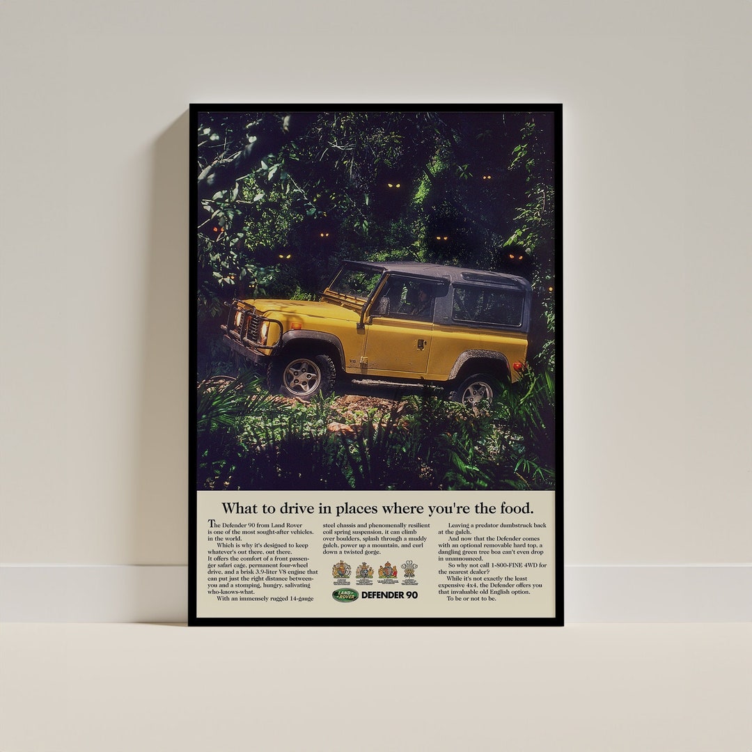 Land Rover Defender Advert Retro Automotive Poster Car GIFT - Etsy