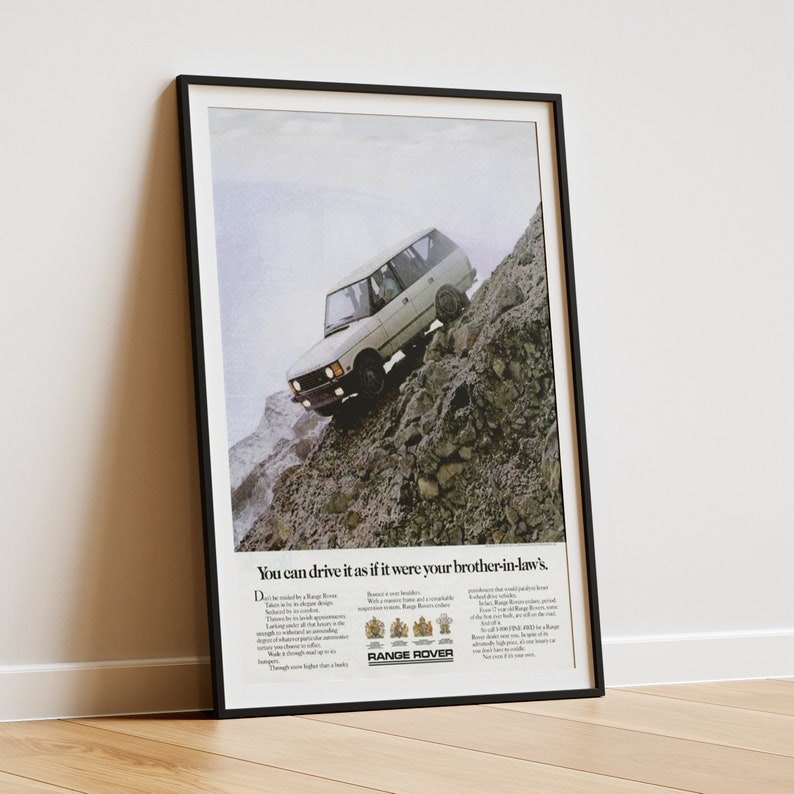 Range Rover Classic Retro Poster - Vintage Car Ad Art Print, Ideal for ...