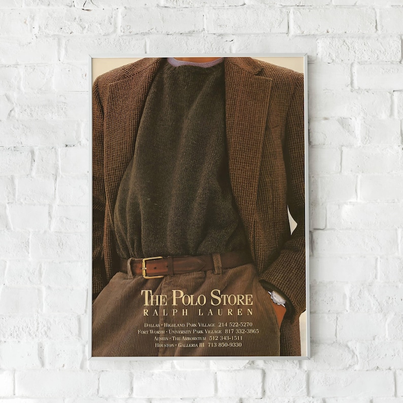 Vintage Ralph Lauren Fashion Poster 1990s, Iconic Polo Ralph Lauren ...