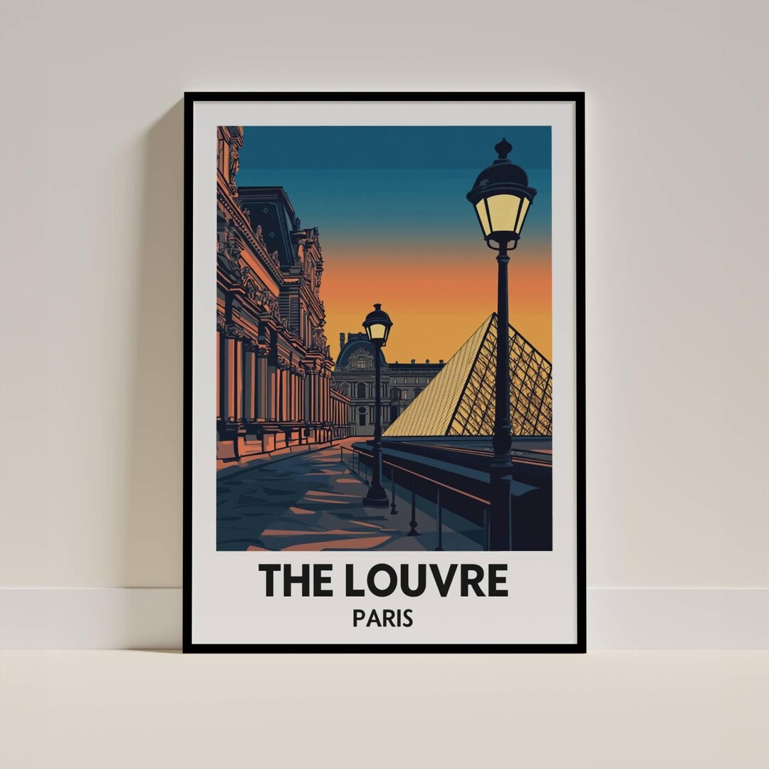 Louvre Poster Paris Wall Art Iconic French Museum Print Perfect Home ...