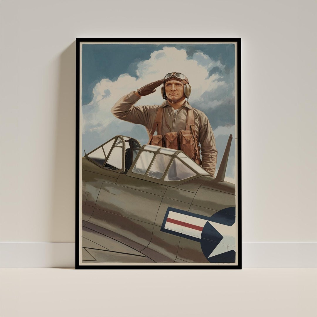 Vintage WW2 World War 2 Military Poster Army Veteran Wall Art, J ...