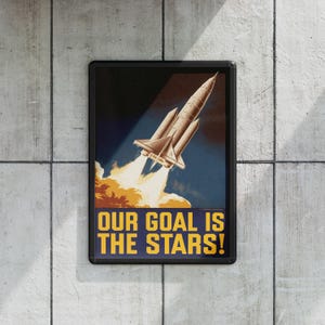 Space Race History Vintage Poster | 50s 60s Rocket Launch Wall Art for ...