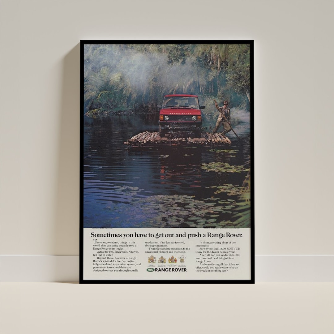 Range Rover Classic Car Poster - Retro Land Rover Ad, Ideal for Car ...