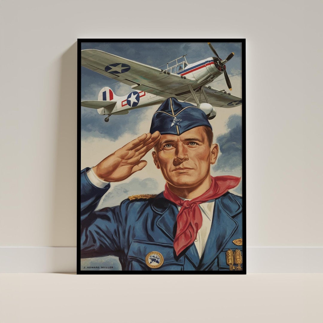Vintage WW2 World War 2 Army Poster | Military Veteran Wall Art, J ...