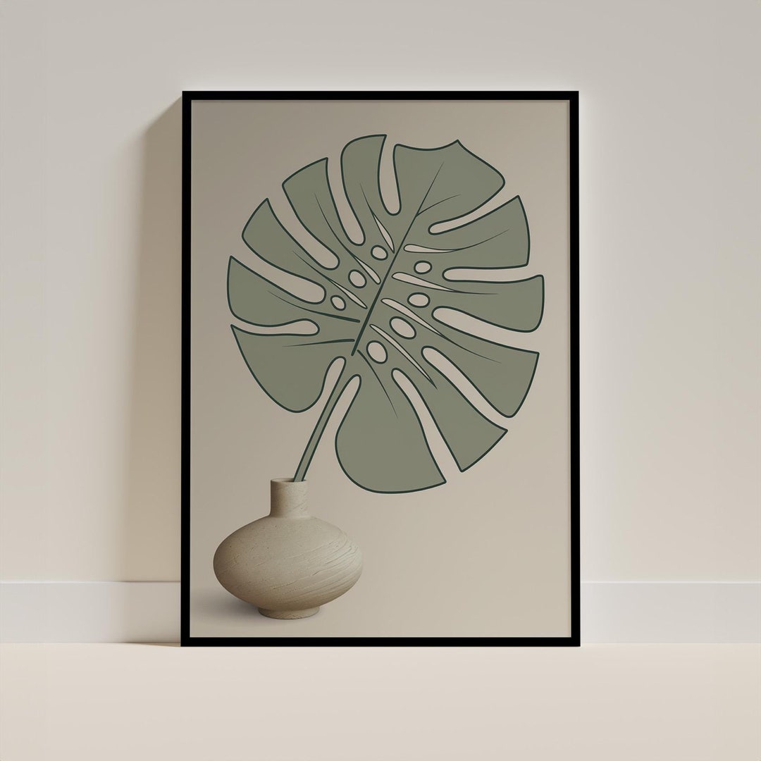 Modern Minimalist Plant Botanical Poster | Abstract Plant Art Print ...