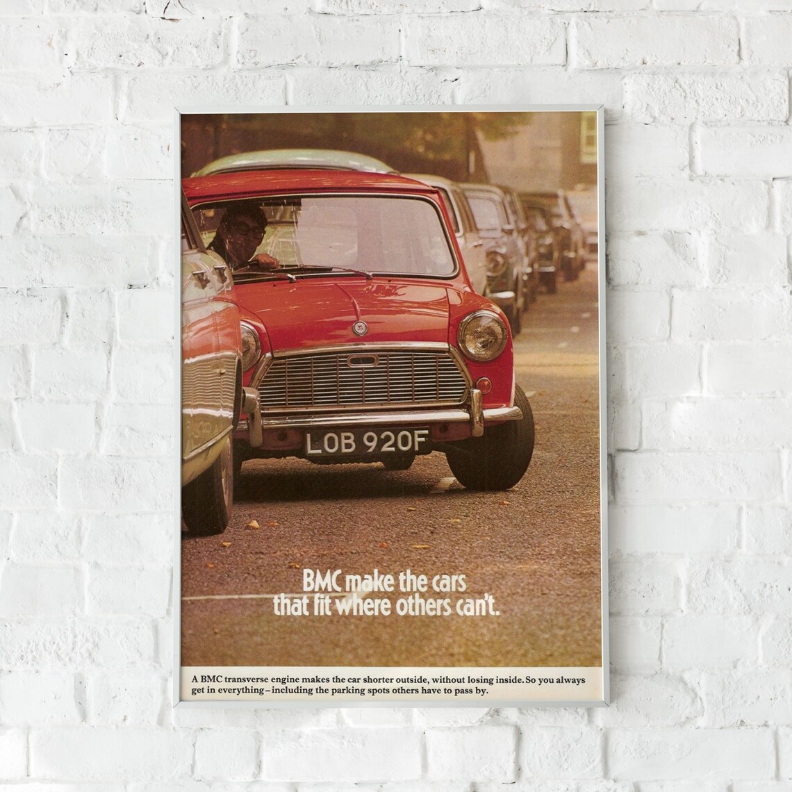 Classic Mini Vintage Poster Advert, Austin Morris Rover BMC Car, Retro ...
