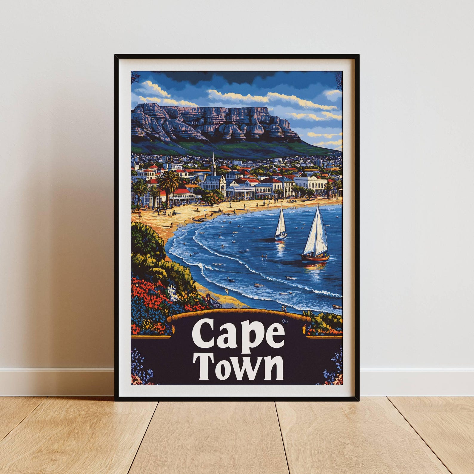 Cape Town Print, South Africa Travel Poster, Africa Wall Art, Cape Town ...