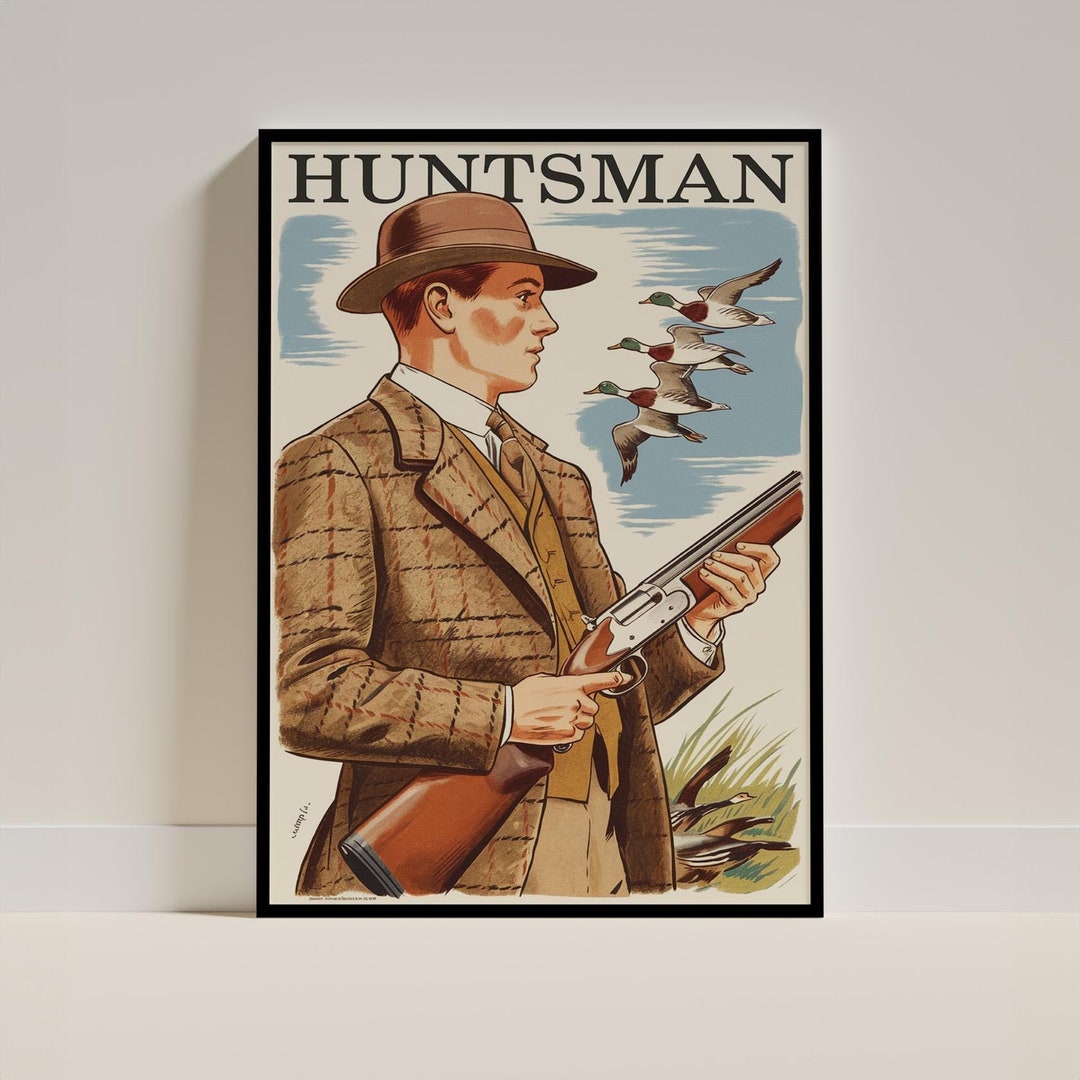 Vintage British Game Shooting Poster - Classic Huntsman Hunting Art ...