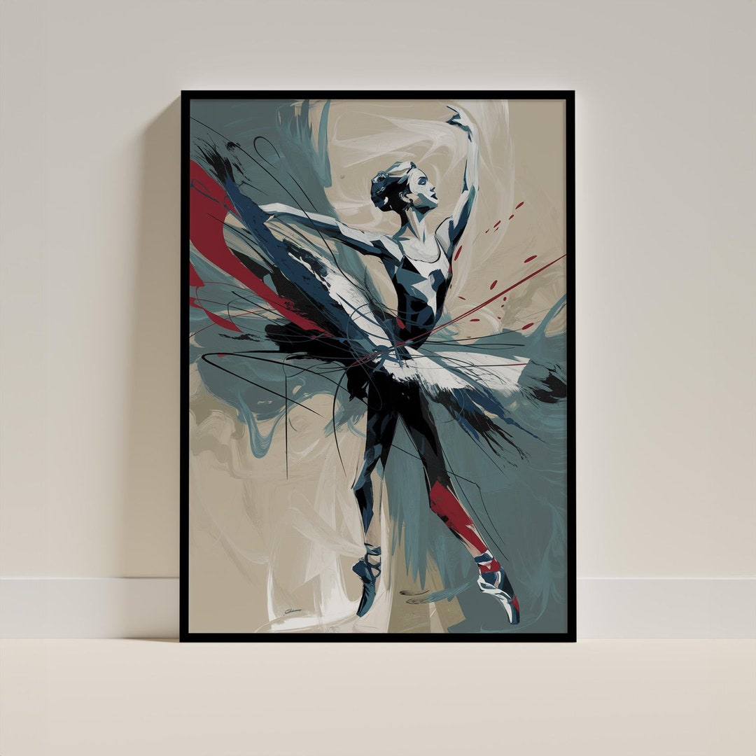Modern Abstract Ballet Ballerina Poster | Paint Splatter Dance Art ...