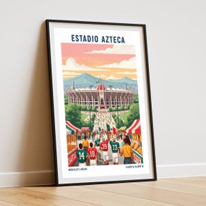 Estadio Azteca Football Stadium Poster– Vintage Mexico City Wall Art ...