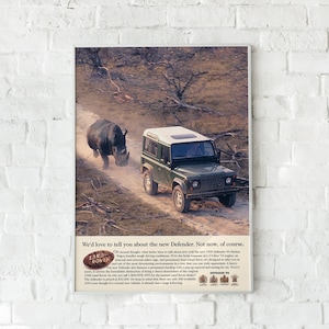 Land Rover Defender Advert Retro Automotive Poster, Art Print - Etsy