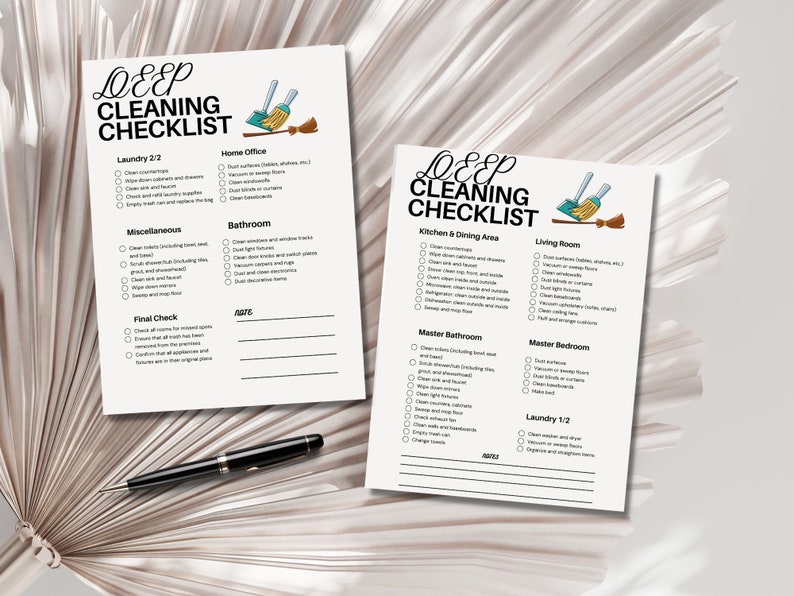 Cleaning Checklist Planner Printable Household Organization Template - Etsy