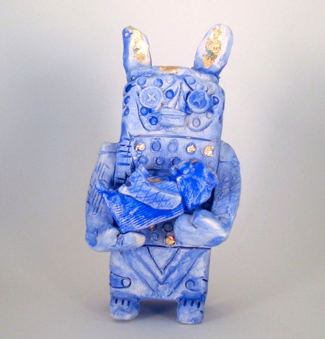 Blue Robot Mom With Baby - Etsy