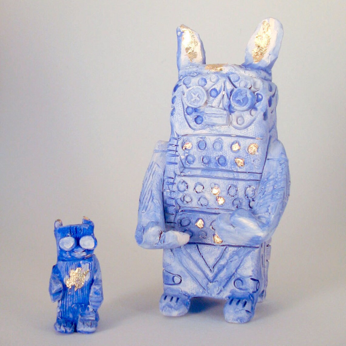 Blue Robot Mom With Baby - Etsy