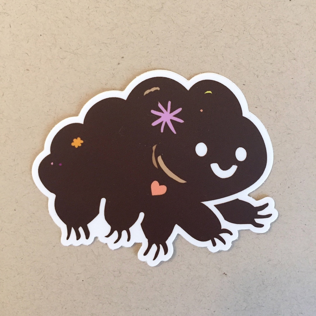 Mocha Tardigrade Sticker, Cute Tardigrade Sticker, Happy Waterbear ...