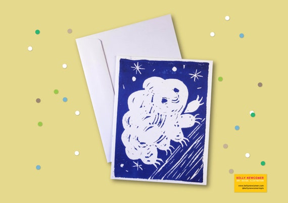 Tardigrade Waterbear Blank Greeting Card Waterbear Card | Etsy
