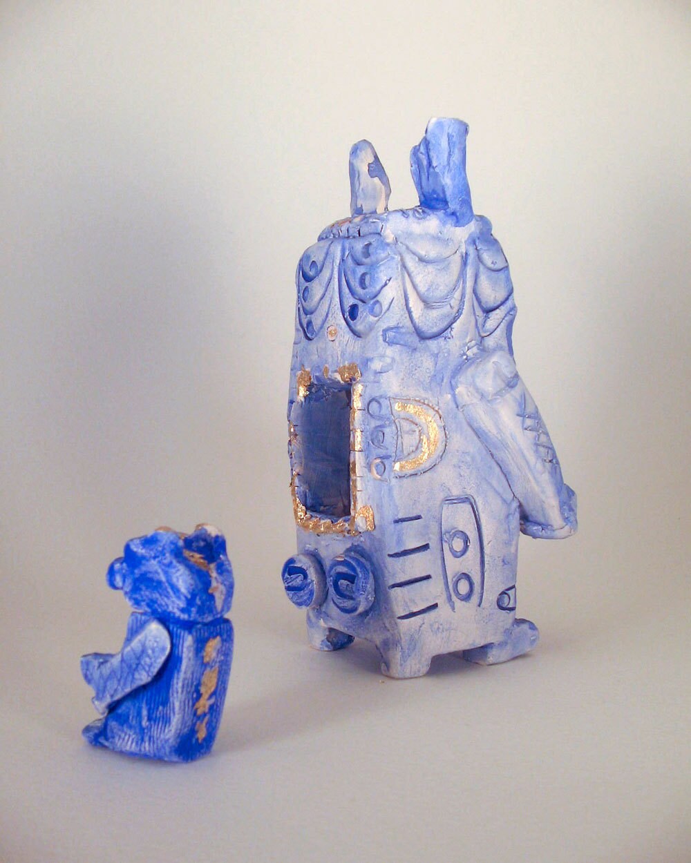Blue Robot Mom With Baby - Etsy