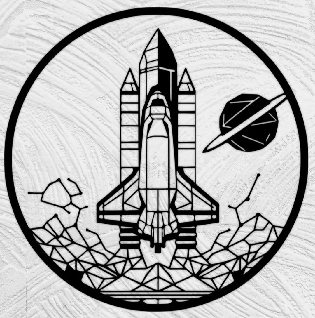 Space Shuttle Line Art STL File - Etsy
