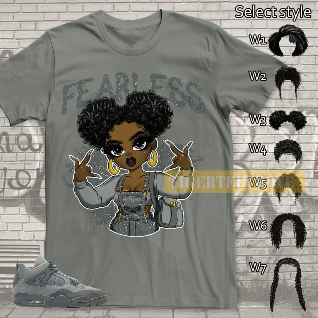 AJ 4 Pari, Fearless Melanin Personalized Unisex Shirt Match Grey Color ...