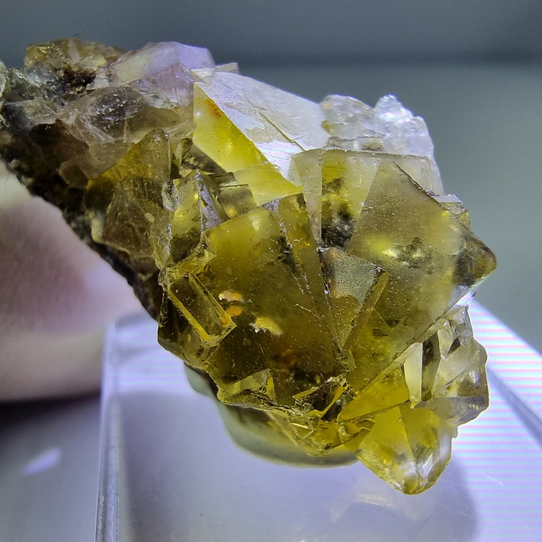 Rare Clear Honey Pocket Fluorite Cubes 302418 Mm From Okoruso, Namibia ...
