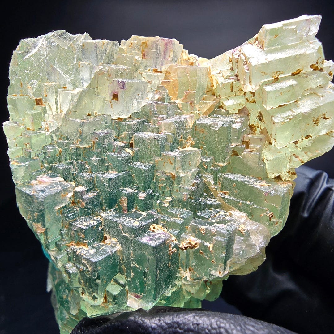 Stepped Phantom Fluorite Cubes Green Turquoise Omehane, Namibia 783936 ...