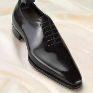 New Men's Handmade Black Whole-cut Oxford Shoes | Bespoke Dress Shoes ...