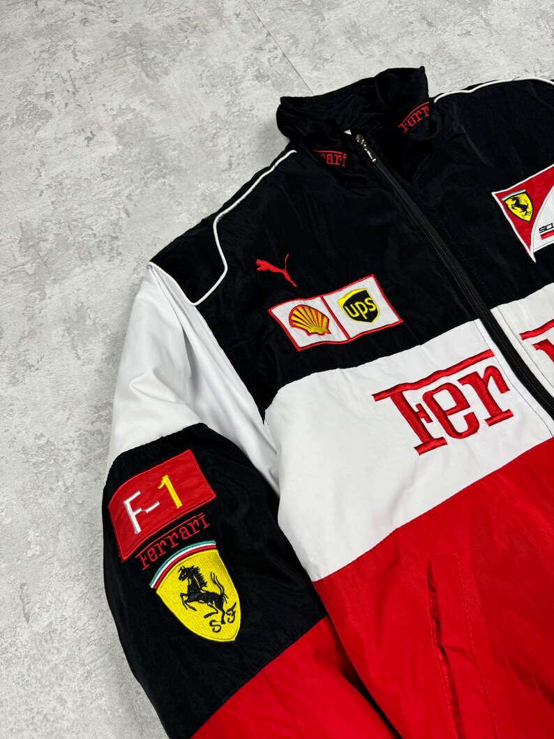 Vintage Ferrari Racing Bomber Jacket Formula-1 Big Logo Size M - Etsy