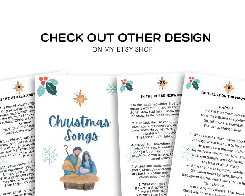 Christmas Song Lyrics Booklet | 28 Classic Carols Printable PDF ...