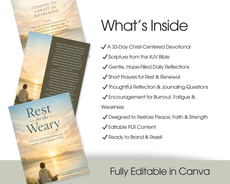PLR/MRR 33-day Devotional Rest for the Weary | Christian Devotional for ...