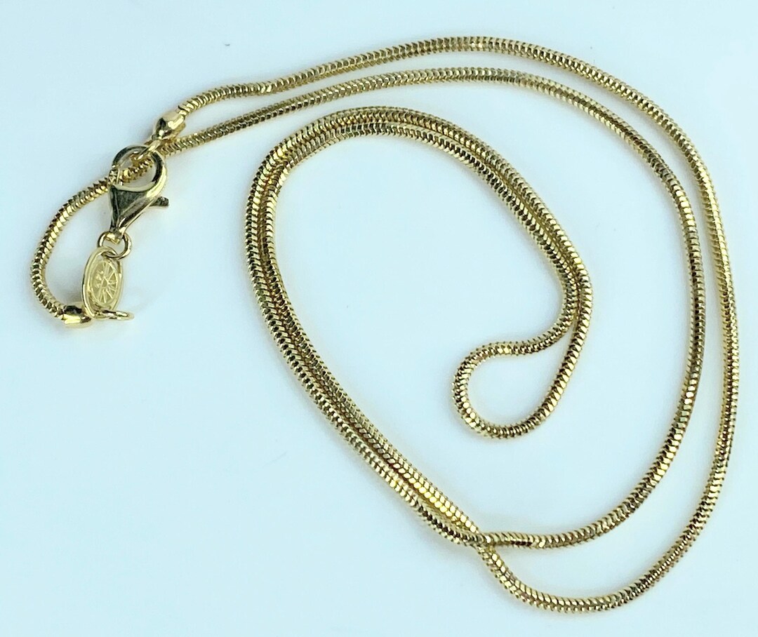 14k Yellow Gold Italian Snake Chain 1mm 1.4mm 18 Inches 4.2g JR9219 - Etsy