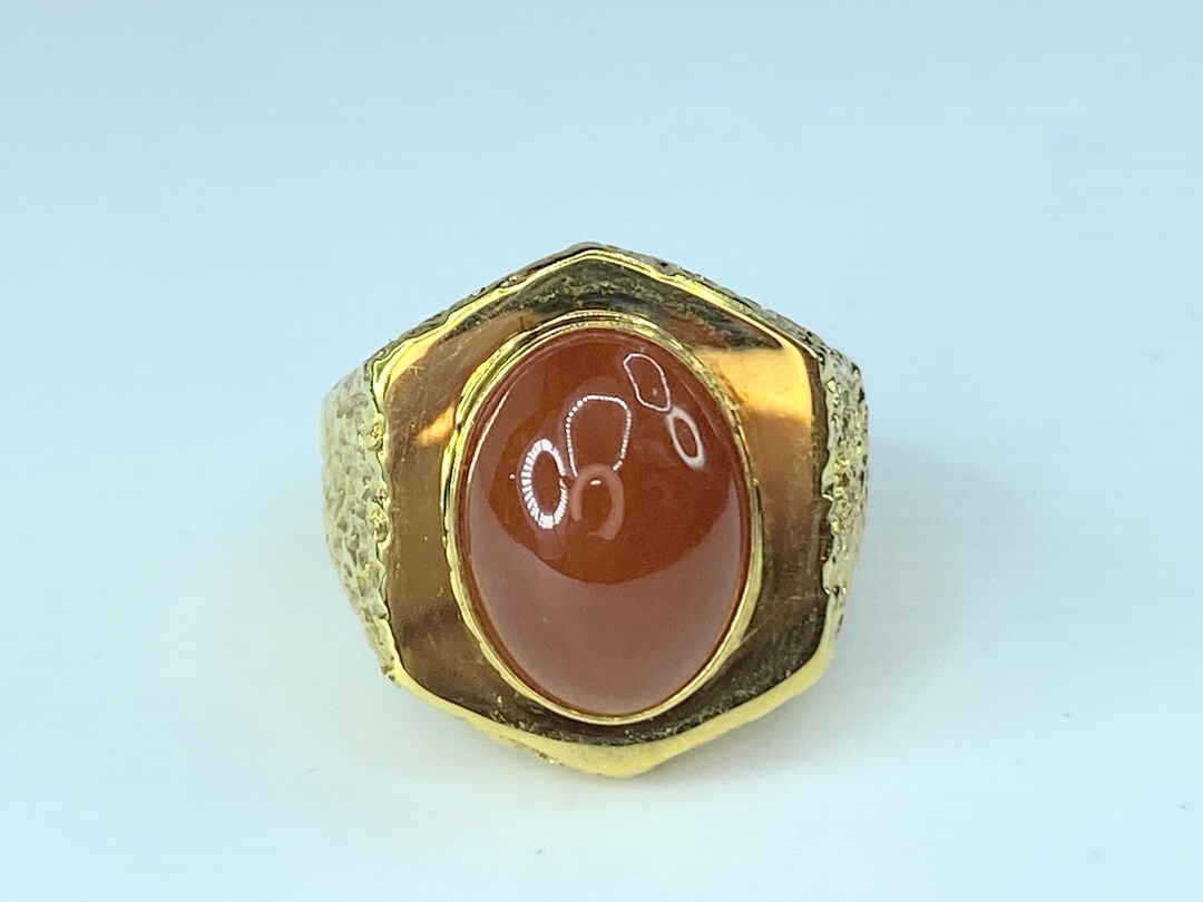 GIA Certified 7.35ct Orange Jadeite Jade Cabochon Nugget Ring JR9258 - Etsy