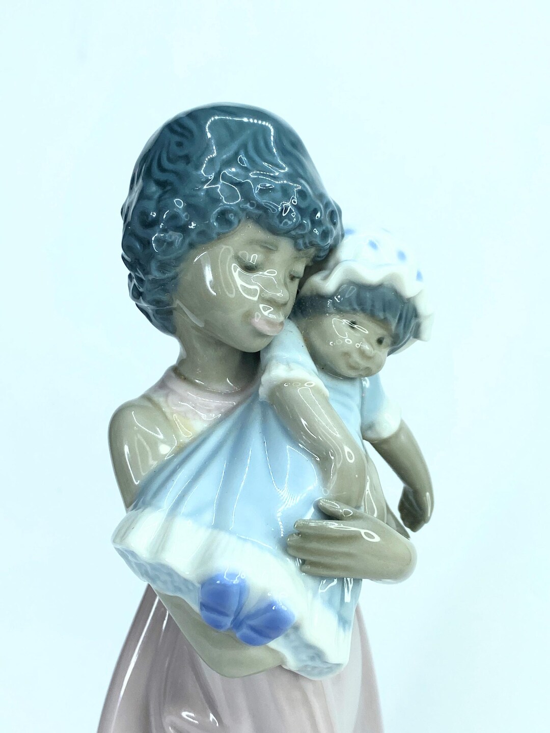 Baby Doll Black Legacy Collection by Lladro Girl With the Doll Mint 7.5 ...