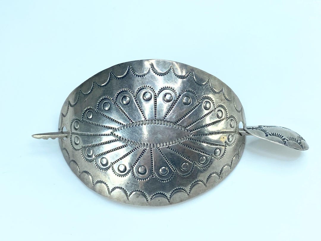 Native American Navajo Sterling 925 Silver Hair BARRETTE Hair Pin 9208 ...