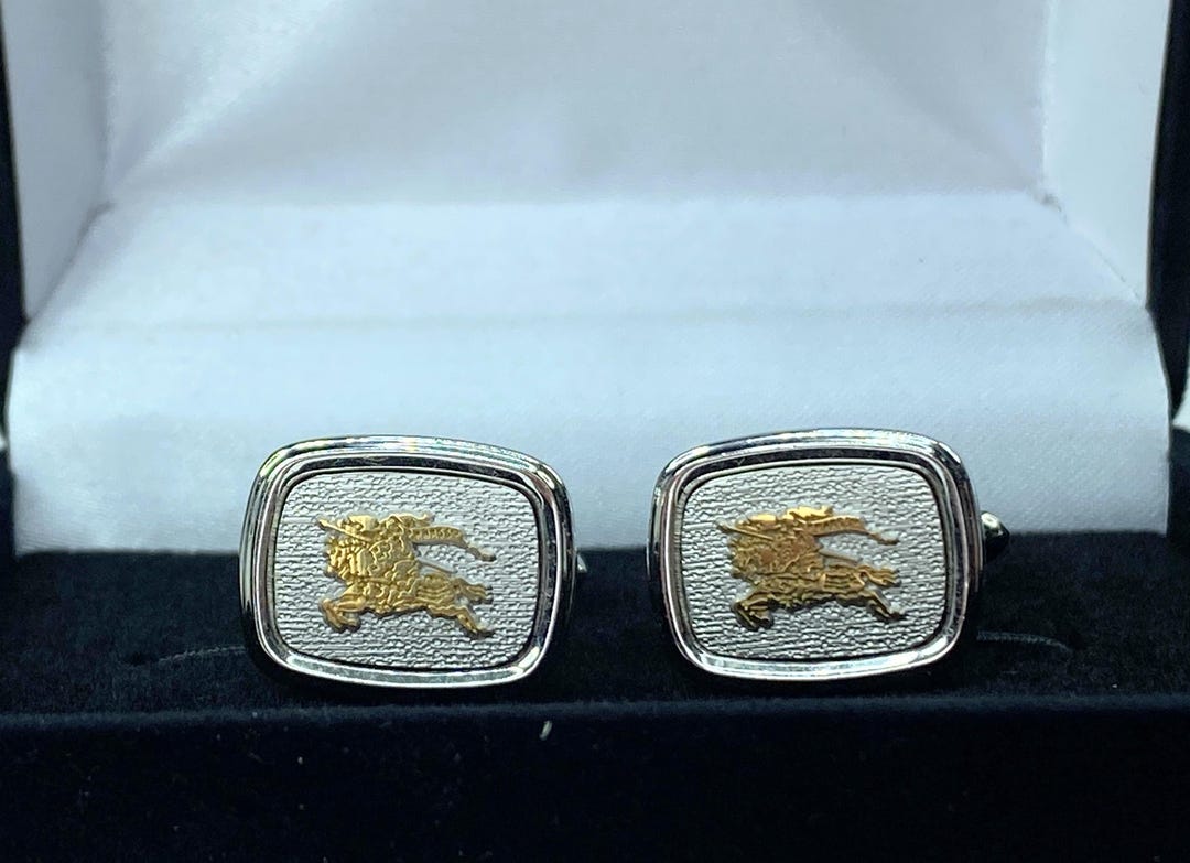 Burberry Cuff Gold X Silver Business Work Suit Cufflinks Swivel Style ...