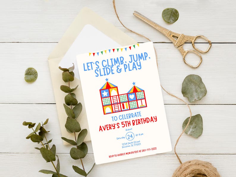 EDITABLE Playground Birthday Party Invitation Jungle Gym Party Indoor ...