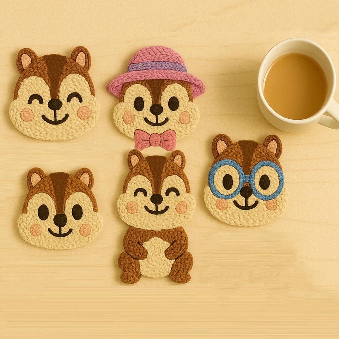 Punch Needle Coaster Patterns: 10 Printable PDF Designs - Etsy